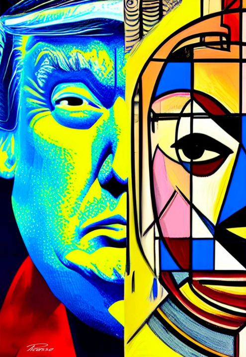 Donald Trump Abstract 002 Print - Grim Picasso Fine Art Gallery ...