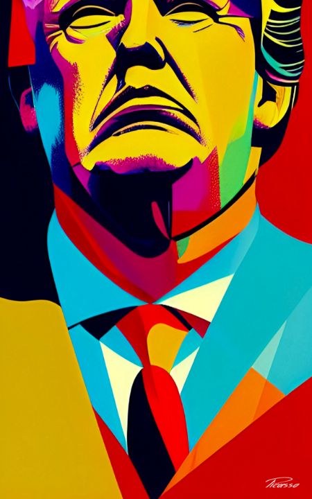 Donald Trump Abstract 003 Print - Grim Picasso Fine Art Gallery ...