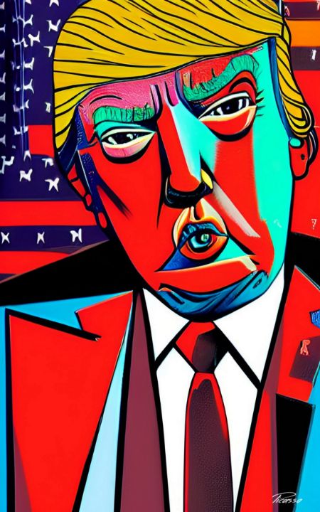 Donald Trump Abstract 004 Print - Grim Picasso Fine Art Gallery ...