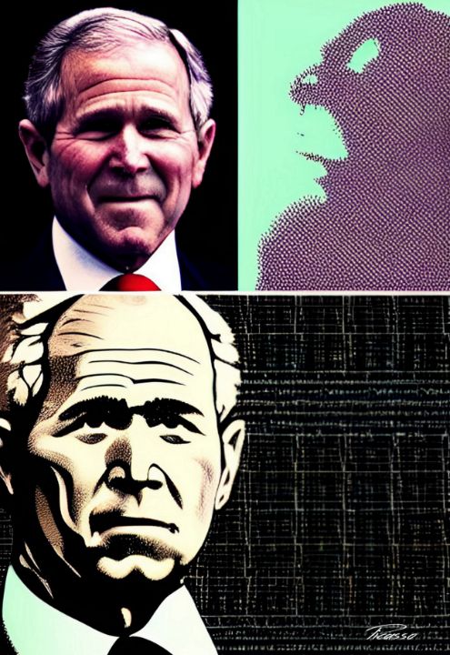George W. Bush Jr Abstract 003 Print - Grim Picasso Fine Art Gallery ...