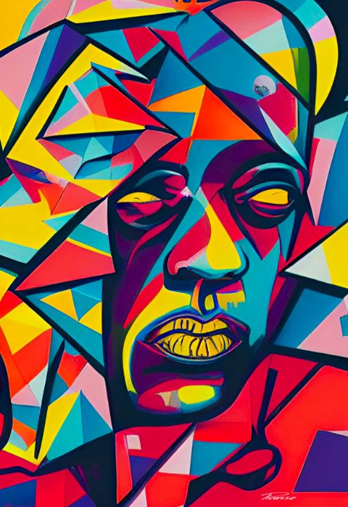 Jay-Z Abstract 002 Print - Grim Picasso Fine Art Gallery - Paintings ...