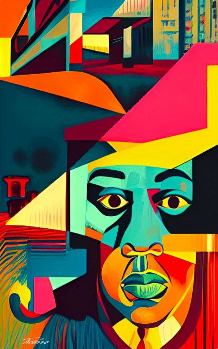 Jay-Z Abstract 006 Print - Grim Picasso Fine Art Gallery - Paintings ...