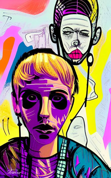 Justin Bieber Abstract 003 Print - Grim Picasso Fine Art Gallery ...