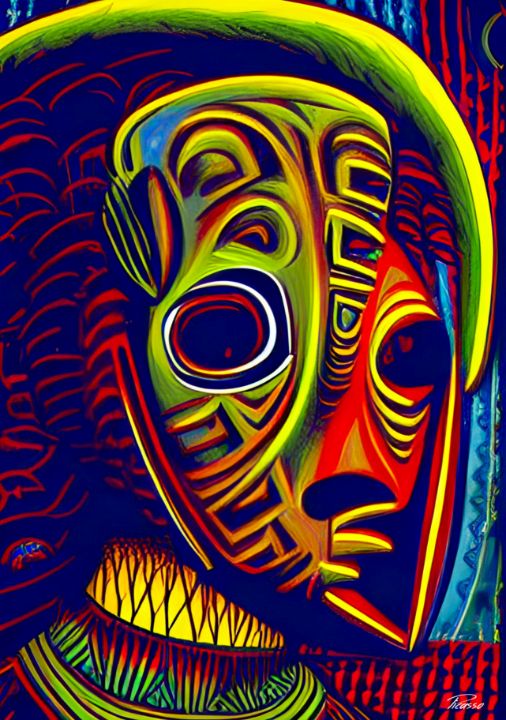 African Tribal Art 002 Print - Grim Picasso Fine Art Gallery ...