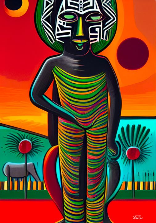 African Tribal Art 005 Print - Grim Picasso Fine Art Gallery ...