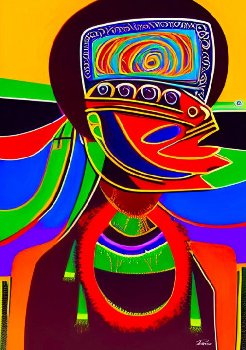 African Tribal Art 009 Print - Grim Picasso Fine Art Gallery ...