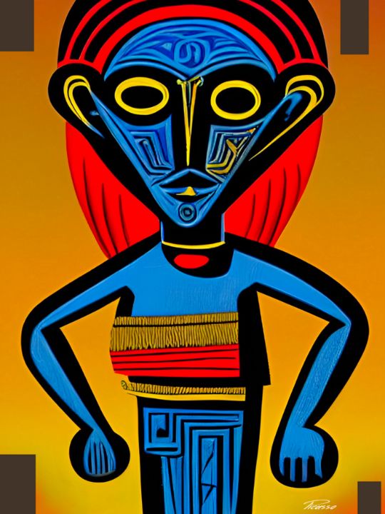 African Tribal 013 Art Print - Grim Picasso Fine Art Gallery ...