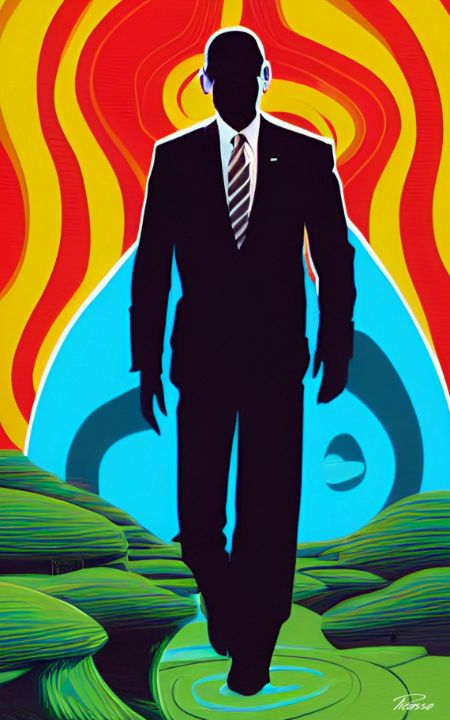 Barack Obama Abstract 001 Print - Grim Picasso Fine Art Gallery ...