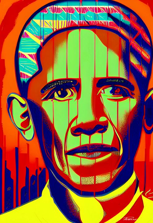 Barack Obama Abstract 002 Print - Grim Picasso Fine Art Gallery ...