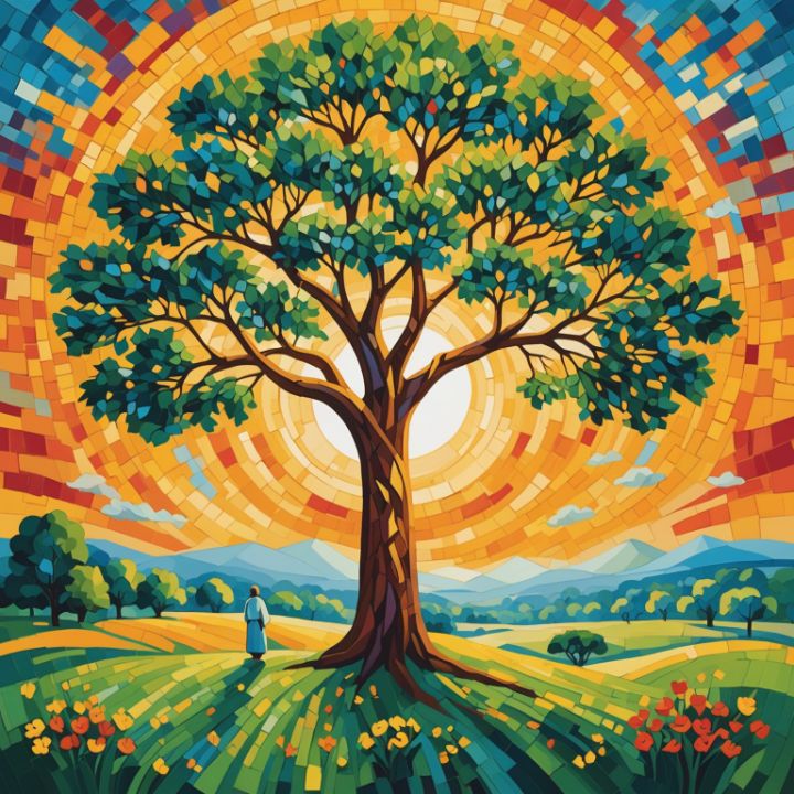 Jesus at the Giving Tree - Colors of Faith - Paintings & Prints ...