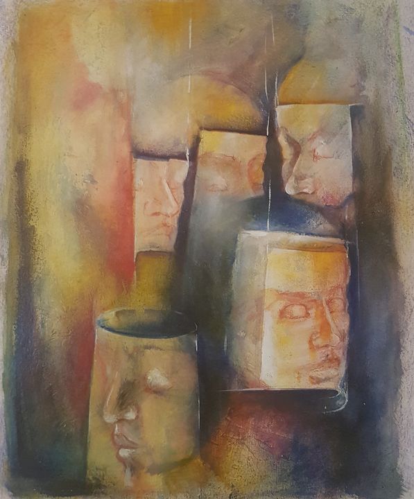 Masques - Bruno Benoit-Janin - Paintings & Prints, People & Figures ...