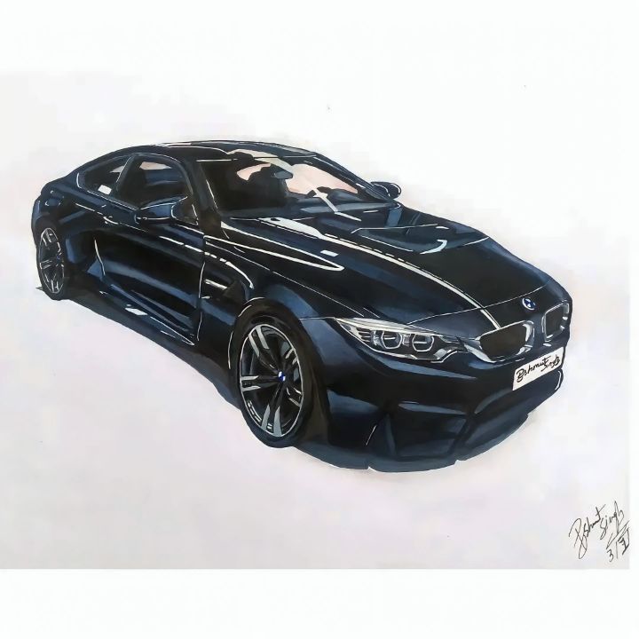 Bmw m4cs drawing by ishmeet - Realistic artworks by ishmeet - Paintings ...