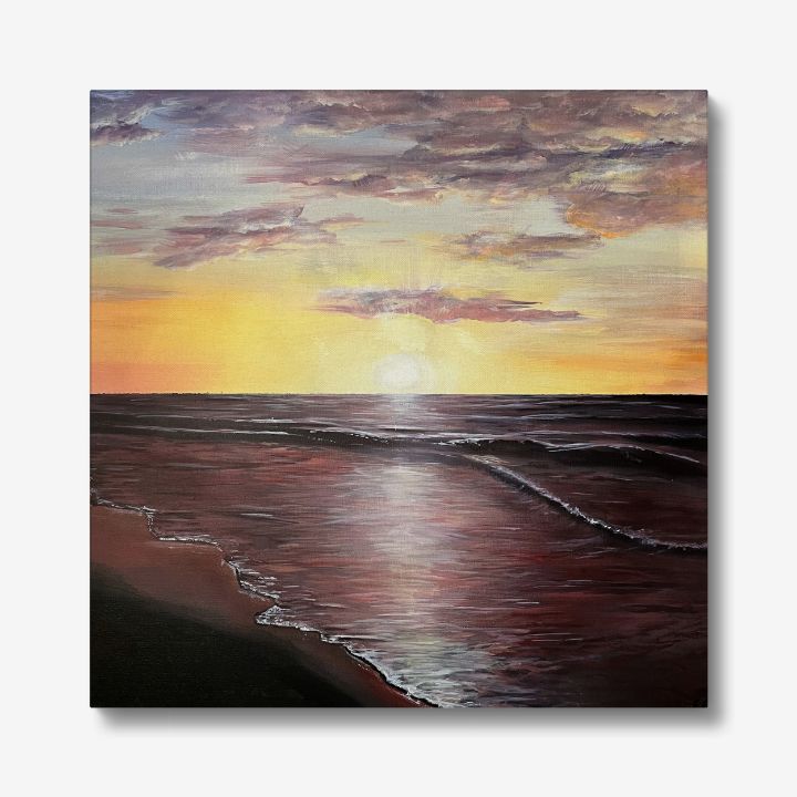Sunset over red ocean - EmmaCakesInc - Paintings & Prints, Landscapes ...