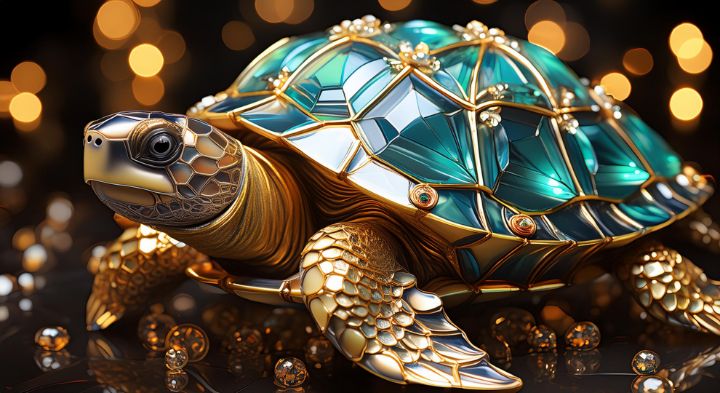Lucky Turtle with gems and gold pict - KenMdesigns - Drawings ...