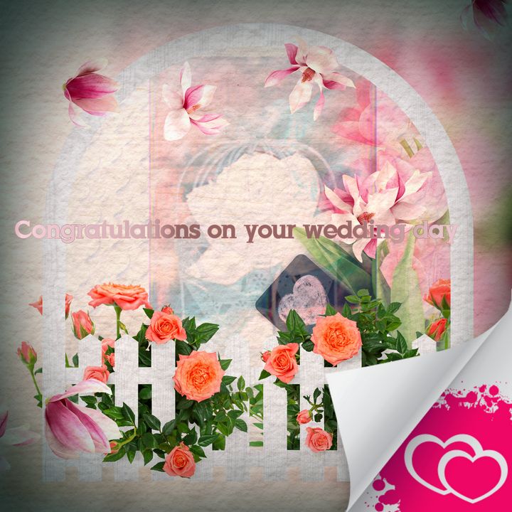 Wedding congratulations wall hanging - Visual unique art - Digital Art ...