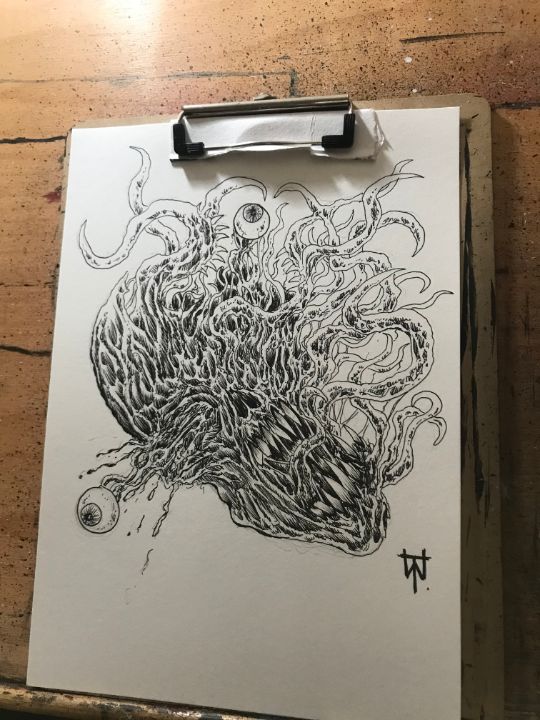 Deadly Infected Demon Skull - Original Horror Art By Wayne Tully ...