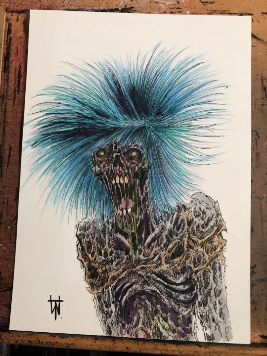 Zombie Punk Original Art - Original Horror Art By Wayne Tully ...