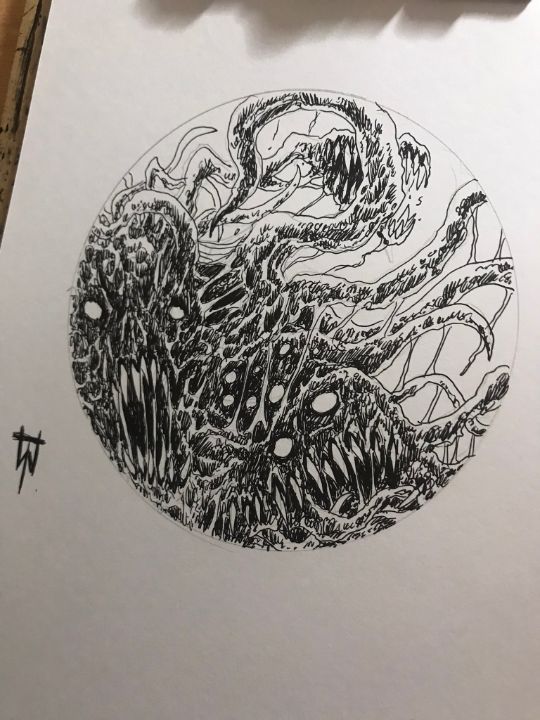 Demon Spawn Circle Sketch - Original Horror Art By Wayne Tully ...