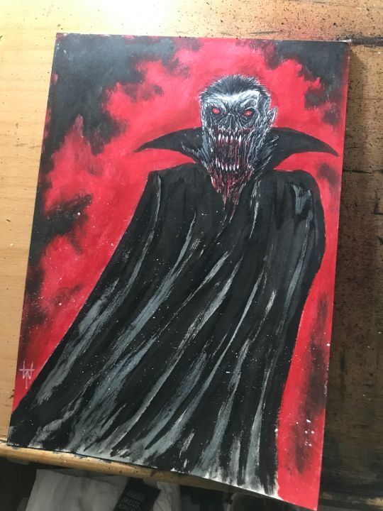 Dracula Concept Paint Ink Sketch - Original Horror Art By Wayne Tully ...