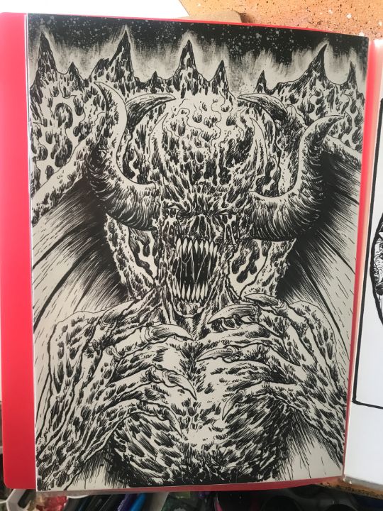 Demon Laugh Cry Ink Art - Original Horror Art By Wayne Tully - Drawings ...
