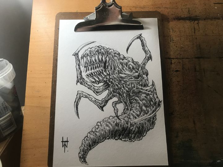 The Nightmare In Your Gut Ink Sketch - Original Horror Art By Wayne ...