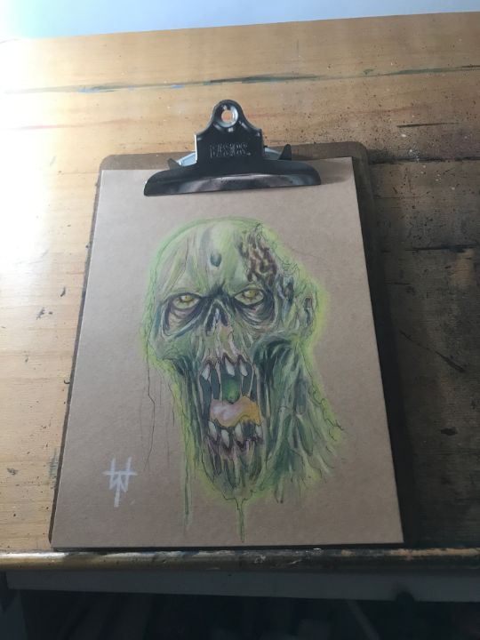 Radioactive Zombie Art - Original Horror Art By Wayne Tully - Drawings ...