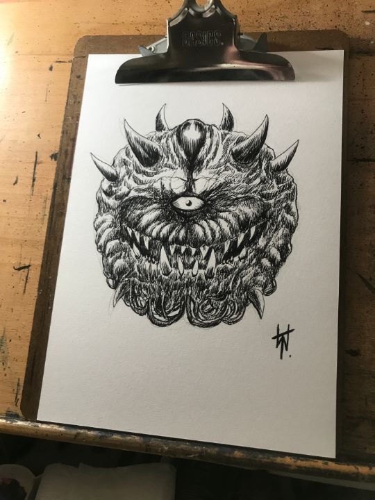 Doom Cacademon Ink Drawing - Original Horror Art By Wayne Tully ...