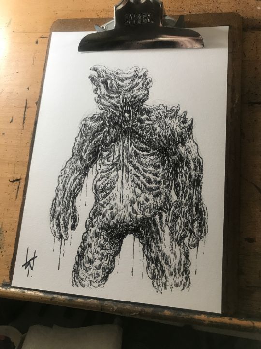 Last Of Us Bloater Ink Sketch - Original Horror Art By Wayne Tully ...