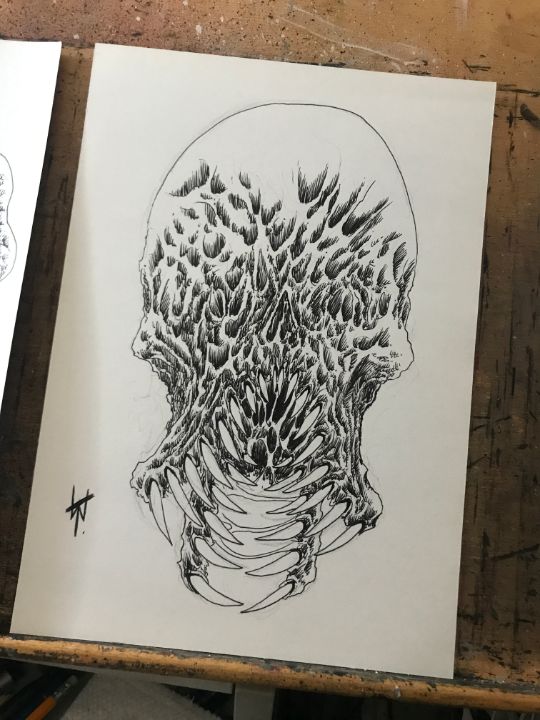 Blind Feast Demon Head - Original Horror Art By Wayne Tully - Drawings ...