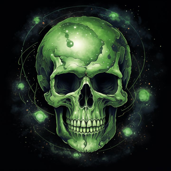 Cosmic Skull God Skull art - Original Horror Art By Wayne Tully ...