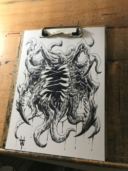 Monster Leviathan Ink Art - Original Horror Art By Wayne Tully ...