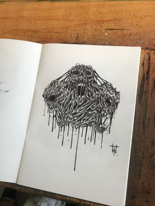 Zombie Skull Licensed Concept Design - Original Horror Art By Wayne ...