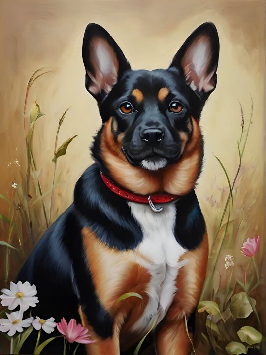 Cute and funny dog - Fine art - Paintings & Prints, Animals, Birds ...
