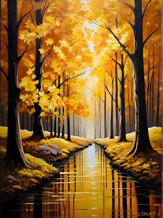 Golden tree - Fine art - Paintings & Prints, Flowers, Plants, & Trees ...