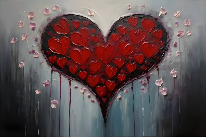 Expressive Heart Painting - Fine art - Paintings & Prints, People ...