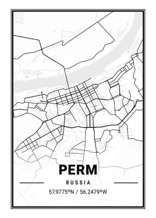 Perm - Russia Light City Map - Tien Stencil - Digital Art & AI ...