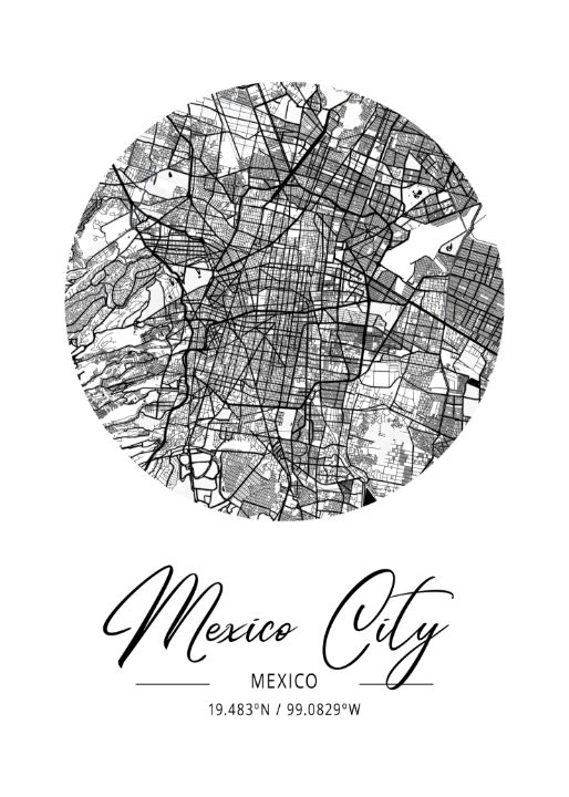 Mexico City - Mexico Black Water Cit - Tien Stencil - Digital Art & AI ...