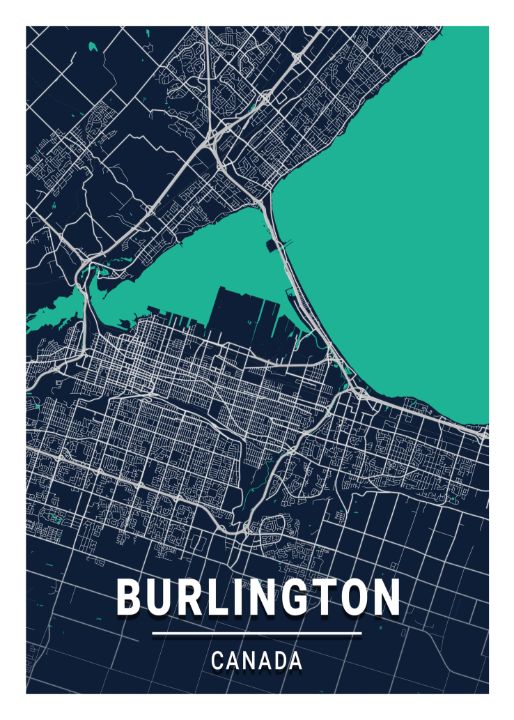 Burlington - Canada Blue Dark City M - Tien Stencil - Digital Art & AI ...