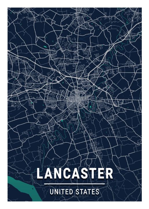 Lancaster - United States Blue Dark - Tien Stencil - Digital Art & AI ...