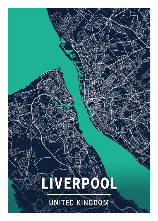 Liverpool - United Kingdom Blue Dark - Tien Stencil - Digital Art & AI ...