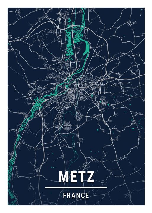 Metz - France Blue Dark City Map - Tien Stencil - Digital Art & AI ...