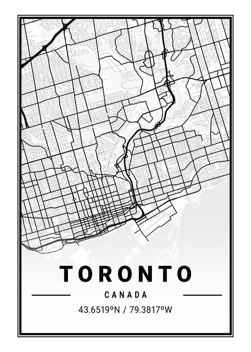 Toronto Light City Map - Tien Stencil - Digital Art & AI, Buildings ...