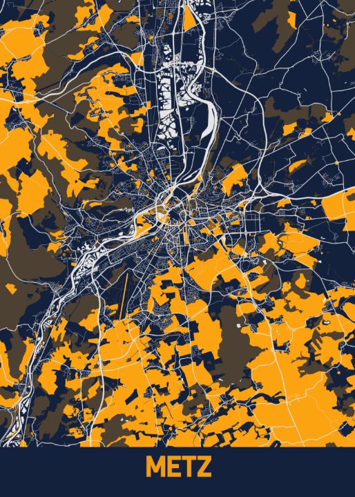 Metz - France Bluefresh City Map - Tien Stencil - Digital Art & AI ...