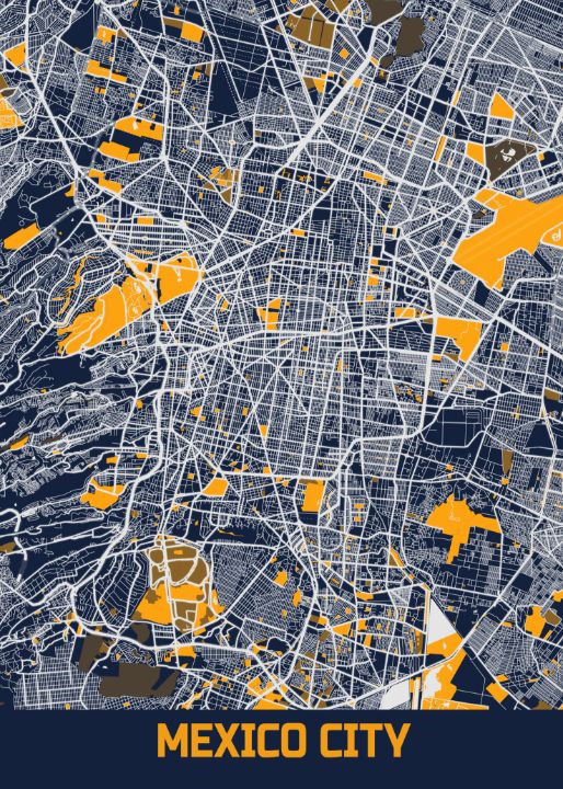 Mexico City - Mexico Bluefresh City - Tien Stencil - Digital Art ...