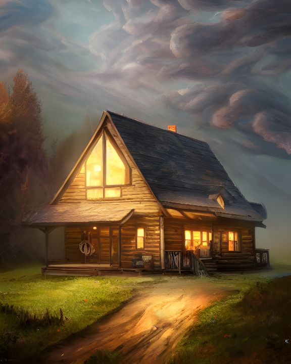 Peaceful Cabin in the Prairie - plainhavoc - Digital Art & AI ...