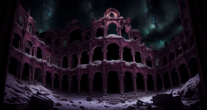 Victorian Ruins Arches Aurora - ShaneSparrowArt - Paintings & Prints ...