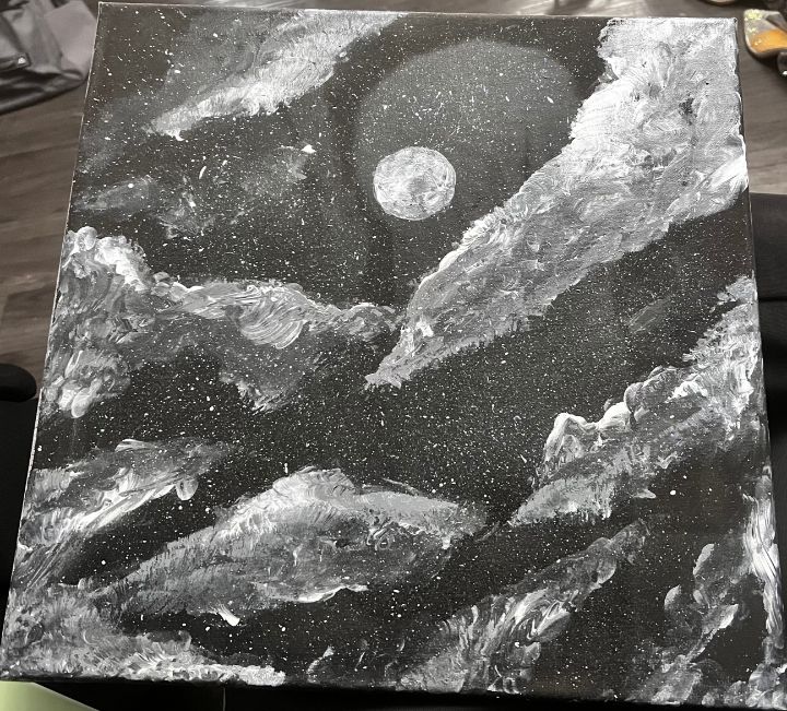 The moon floating in the vast space - ibraheem - Paintings & Prints ...