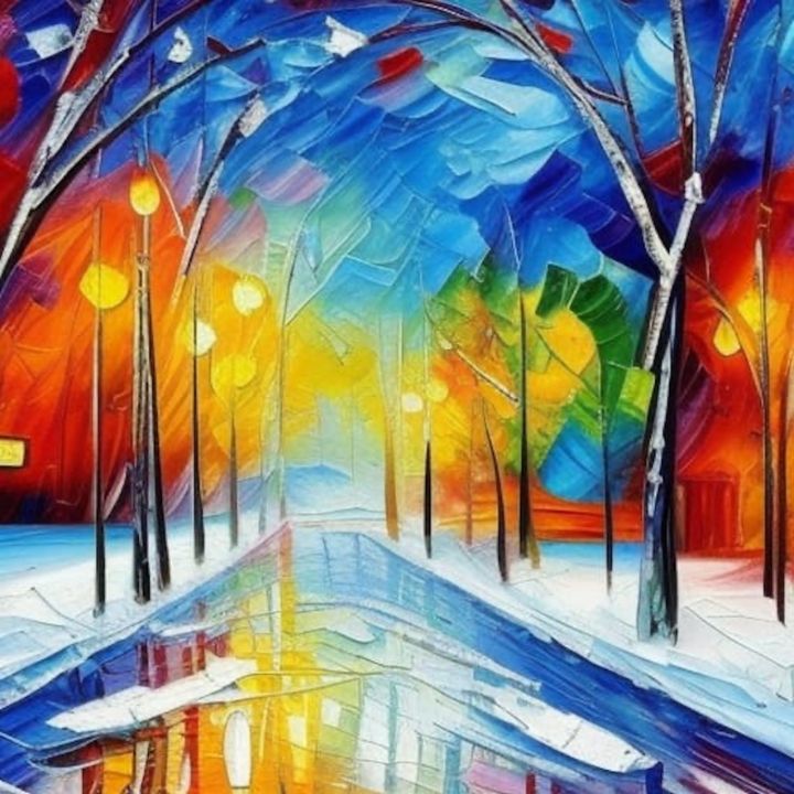 Winter Walk - Christopher Madsen - Paintings & Prints, Holidays ...