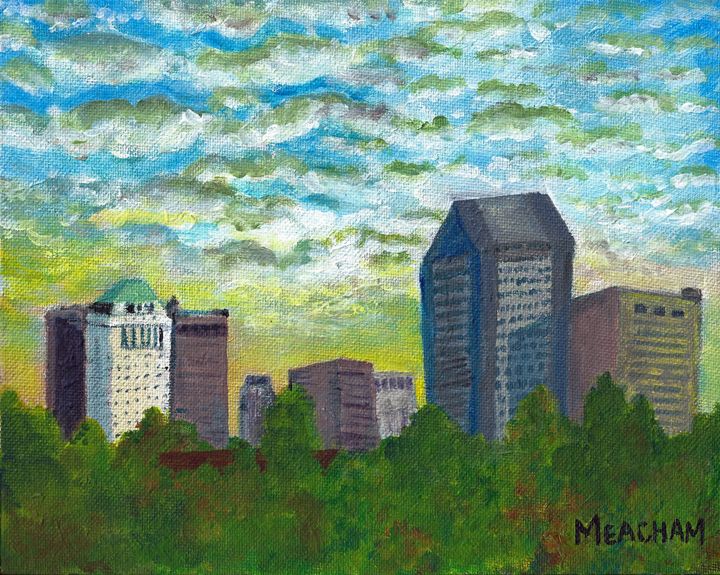 Columbus Skyline - Barbara J Meacham - Paintings & Prints, Landscapes ...