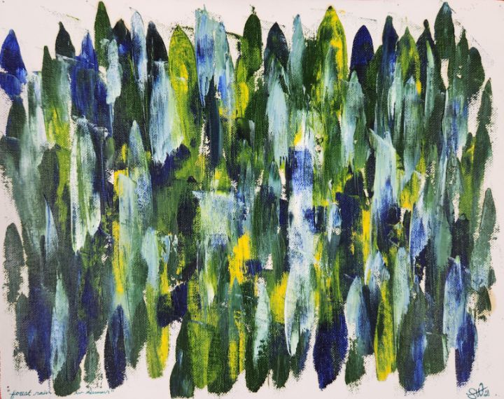 Forest Rain in Summer - Reinhardt Art - Paintings & Prints, Abstract ...